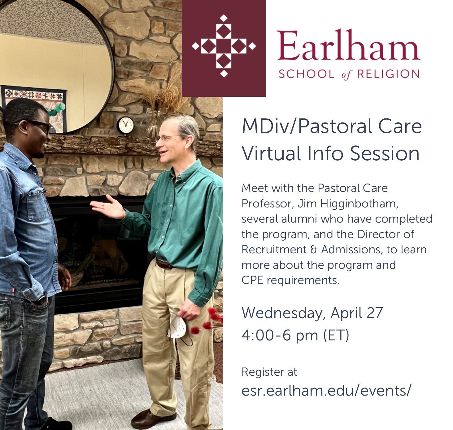 MDiv/pastoral care virtual info session : Earlham School of Religion